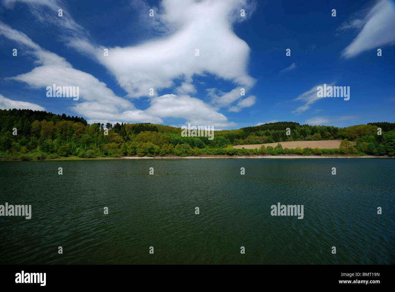 View at the lakeshore from the boat Stock Photo - Alamy