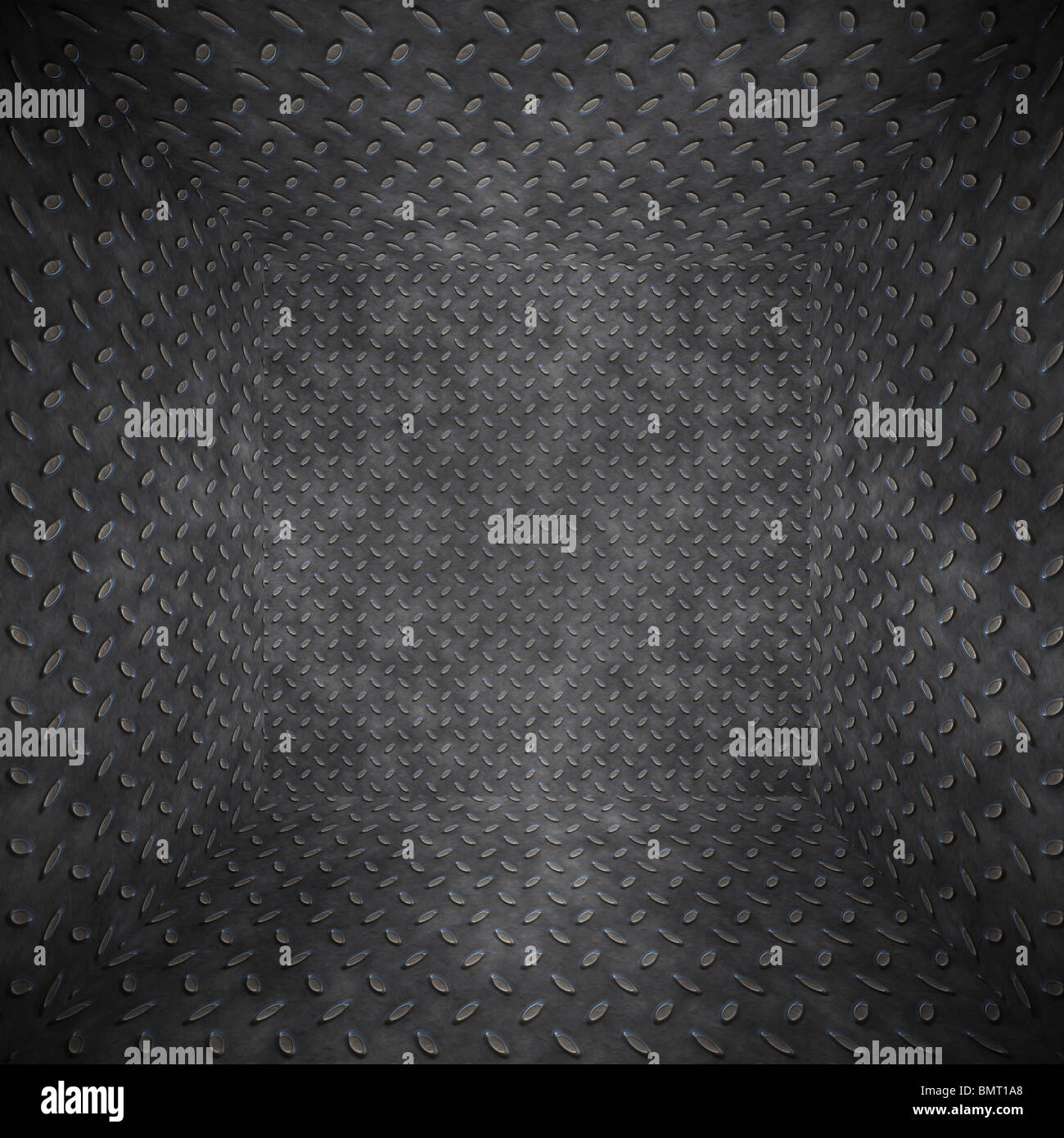 diamond plate metal room or safe box interior Stock Photo - Alamy