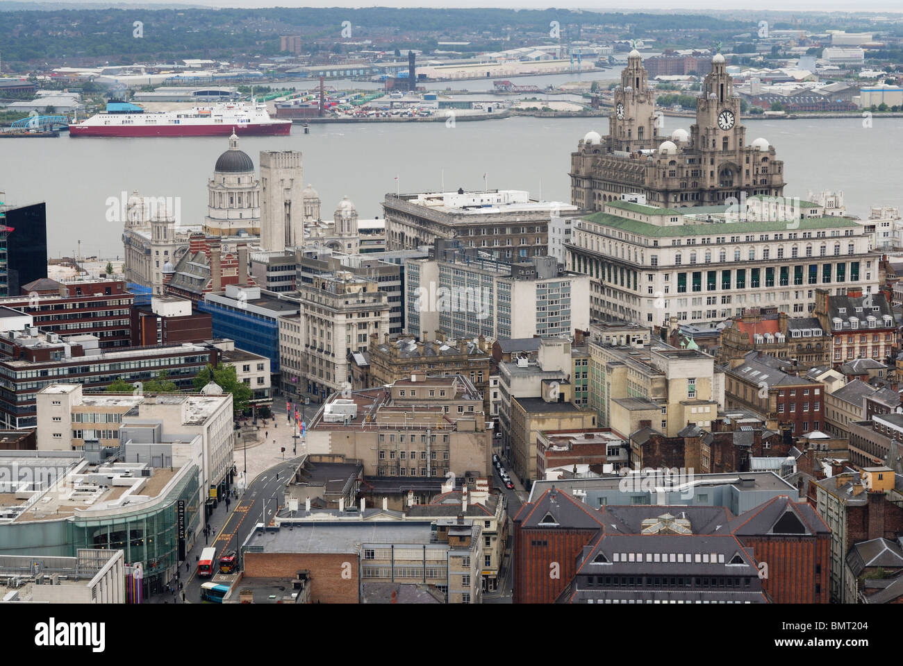 Liverpool waterfront from the city Stock Photo - Alamy