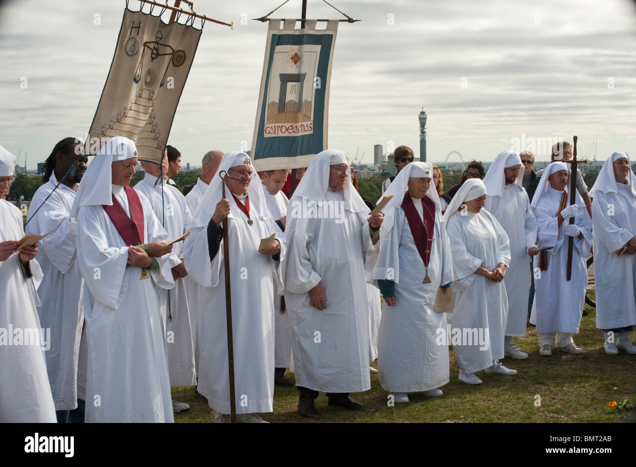 Druids celebrate Autumn Equinox at Primrose Hill; Chief Druid and other ...