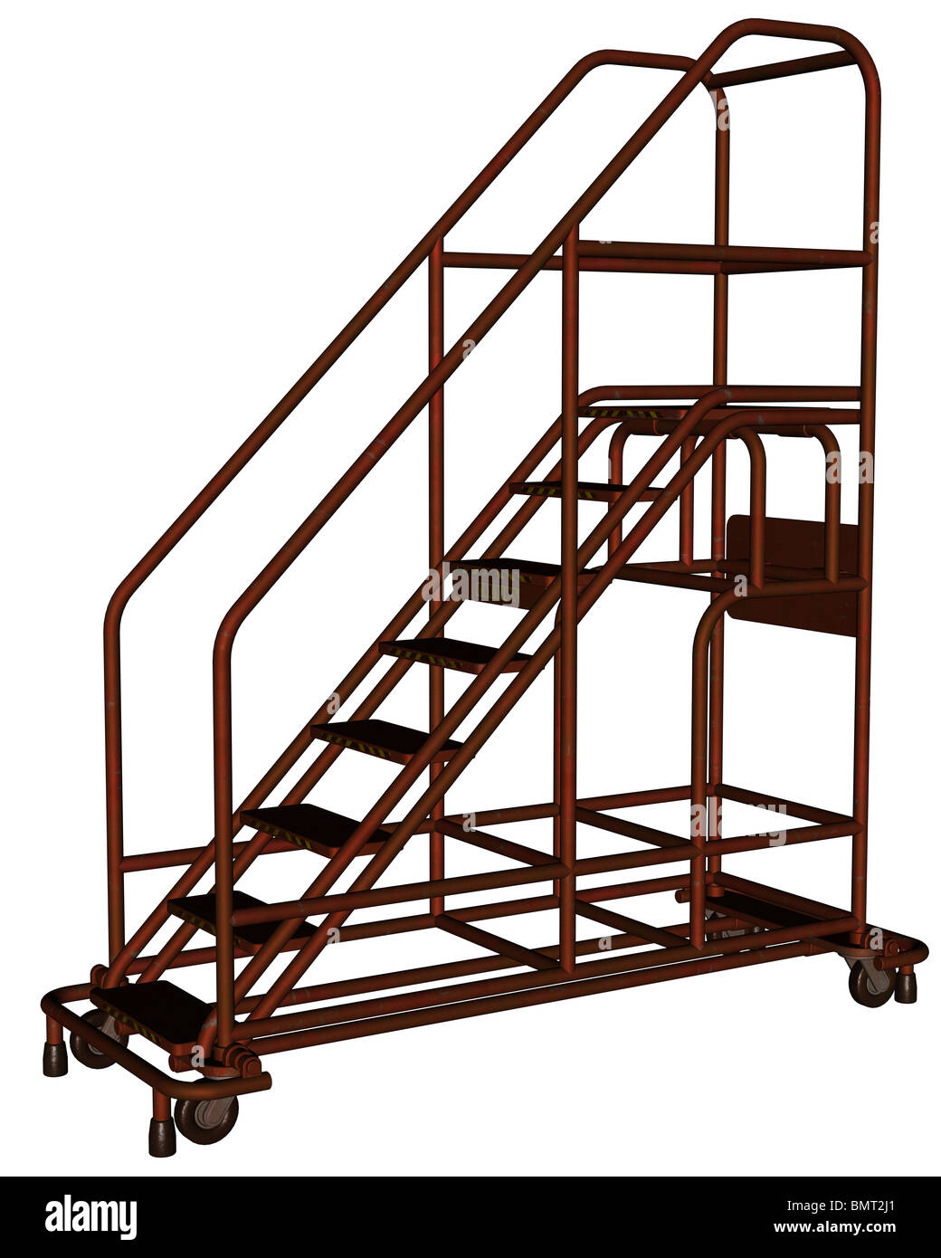 3D rendered rolling ladder on white background isolated Stock Photo - Alamy