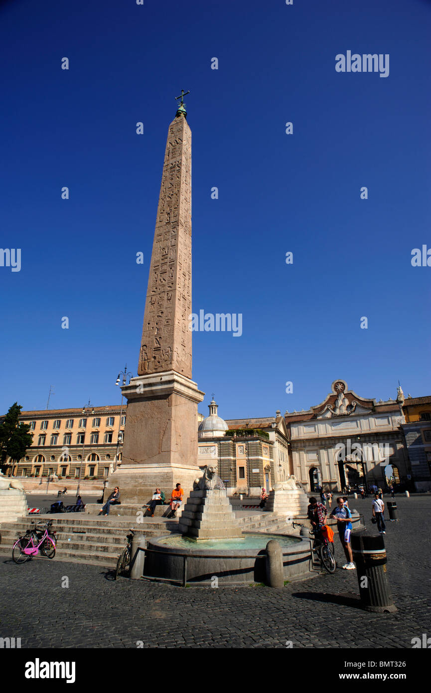 Italy, Rome, Piazza del Popolo, obelisk Stock Photo - Alamy