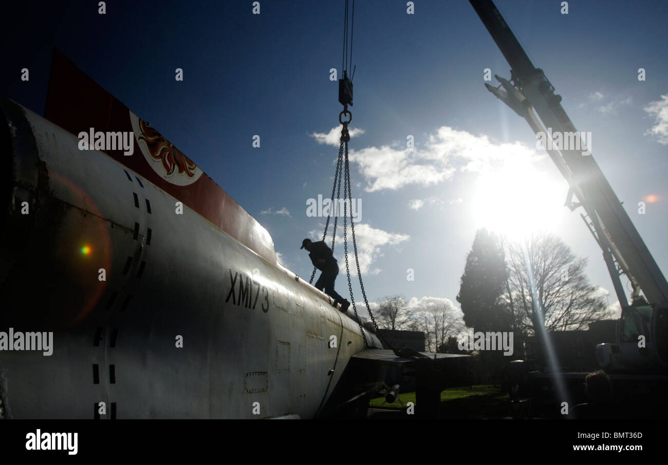 lightning jet removed from raf bentley priory and taken to preston as ...