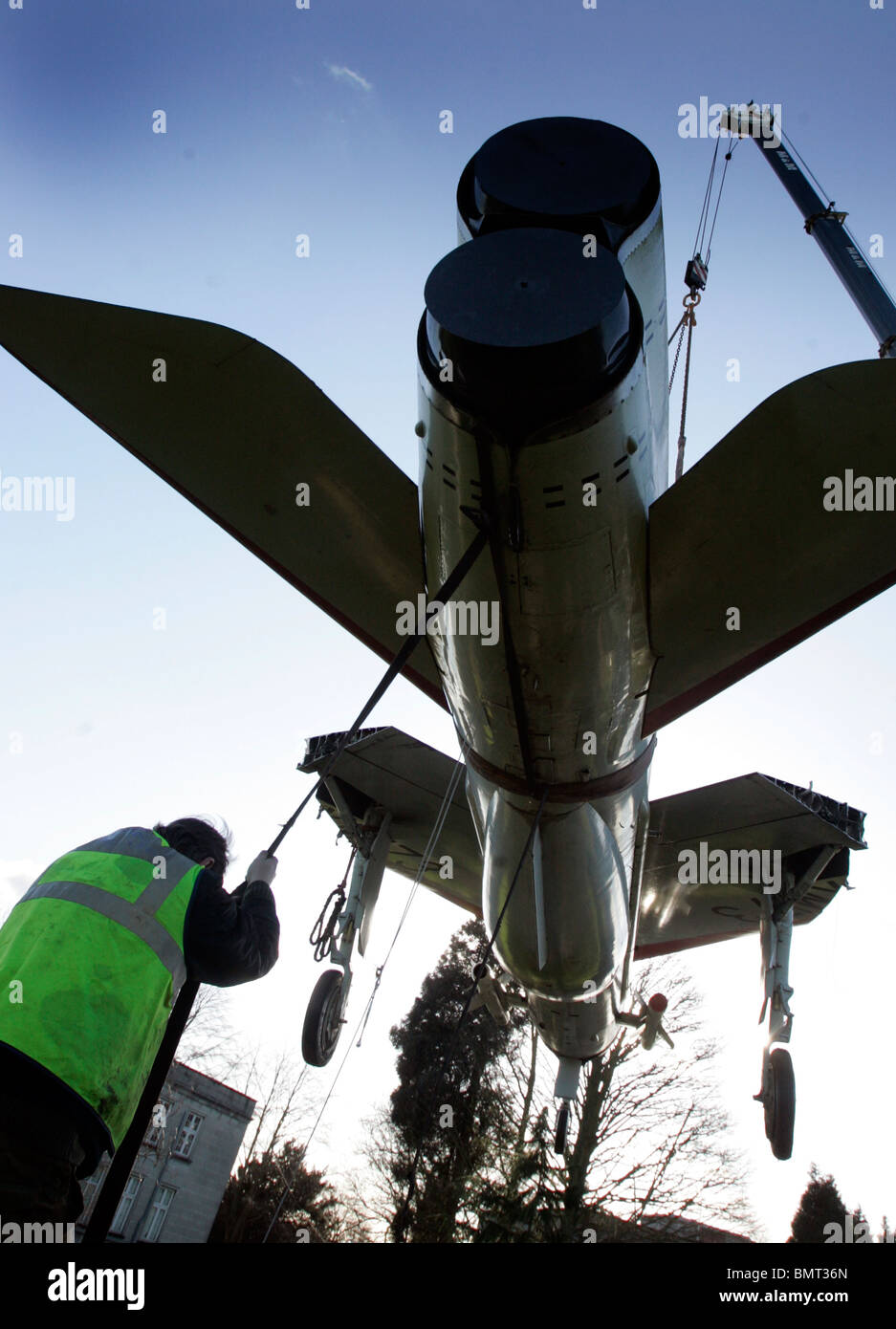 lightning jet removed from raf bentley priory and taken to preston as ...