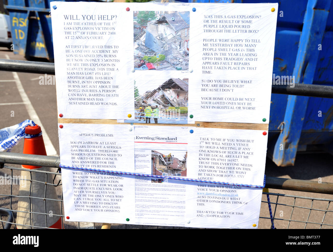 gas explosion stanley rd south harrow which one person is killed Stock ...