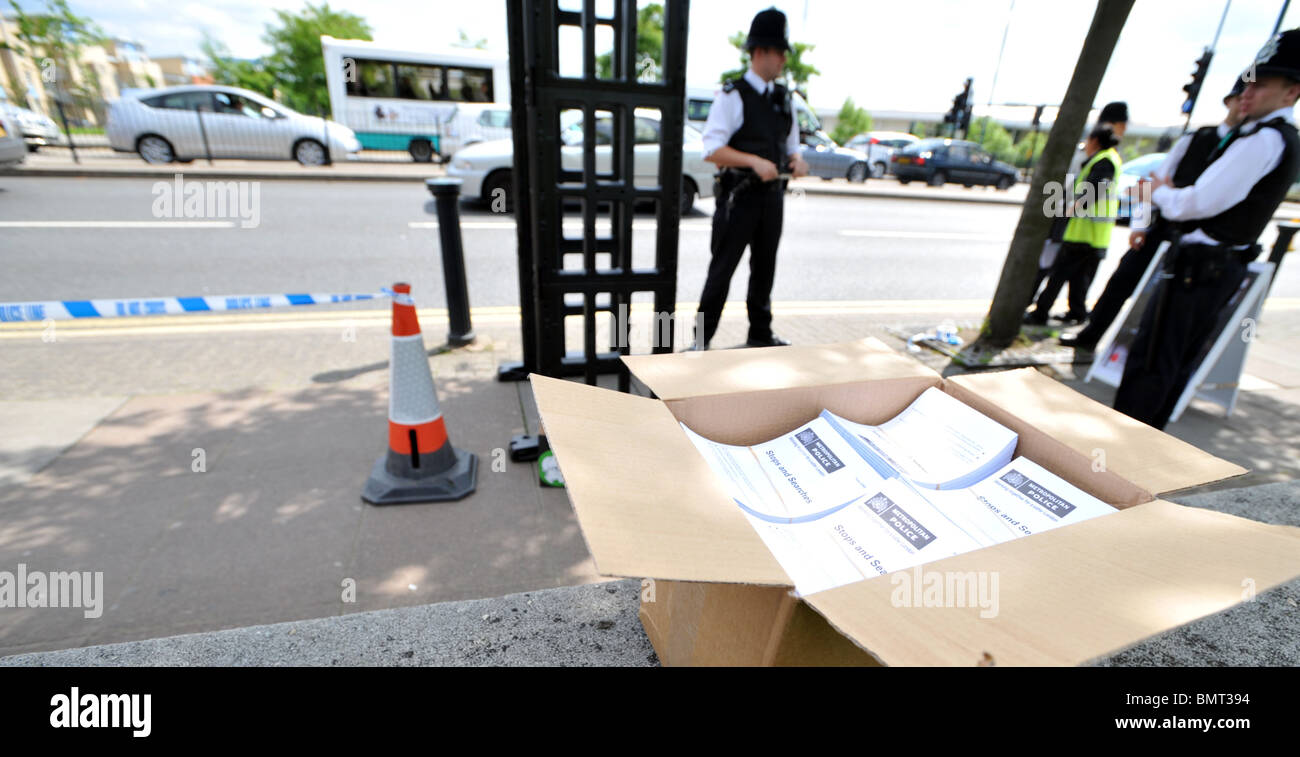 police perform stop and search on a bus route in north west london ...