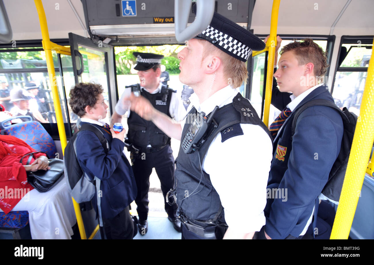police perform stop and search on a bus route in north west london ...