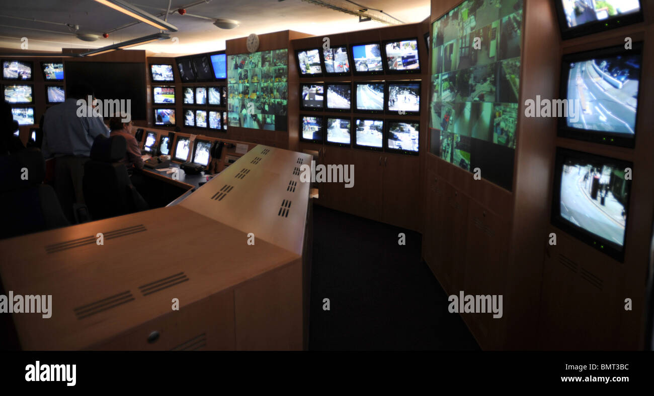 CCTV room north west london Stock Photo - Alamy