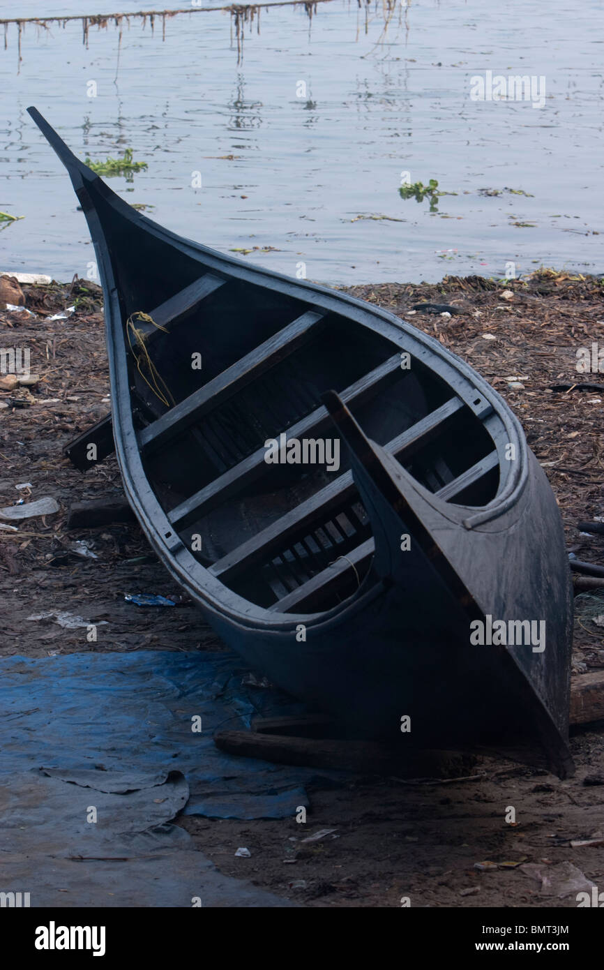 A wooden canoe used for fishing. Kerala, India Stock Photo - Alamy