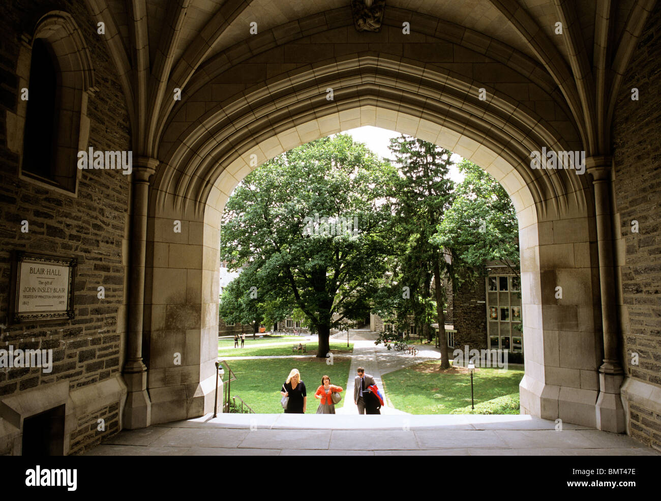 Princeton University Blair Hall students entering building. Gothic ...
