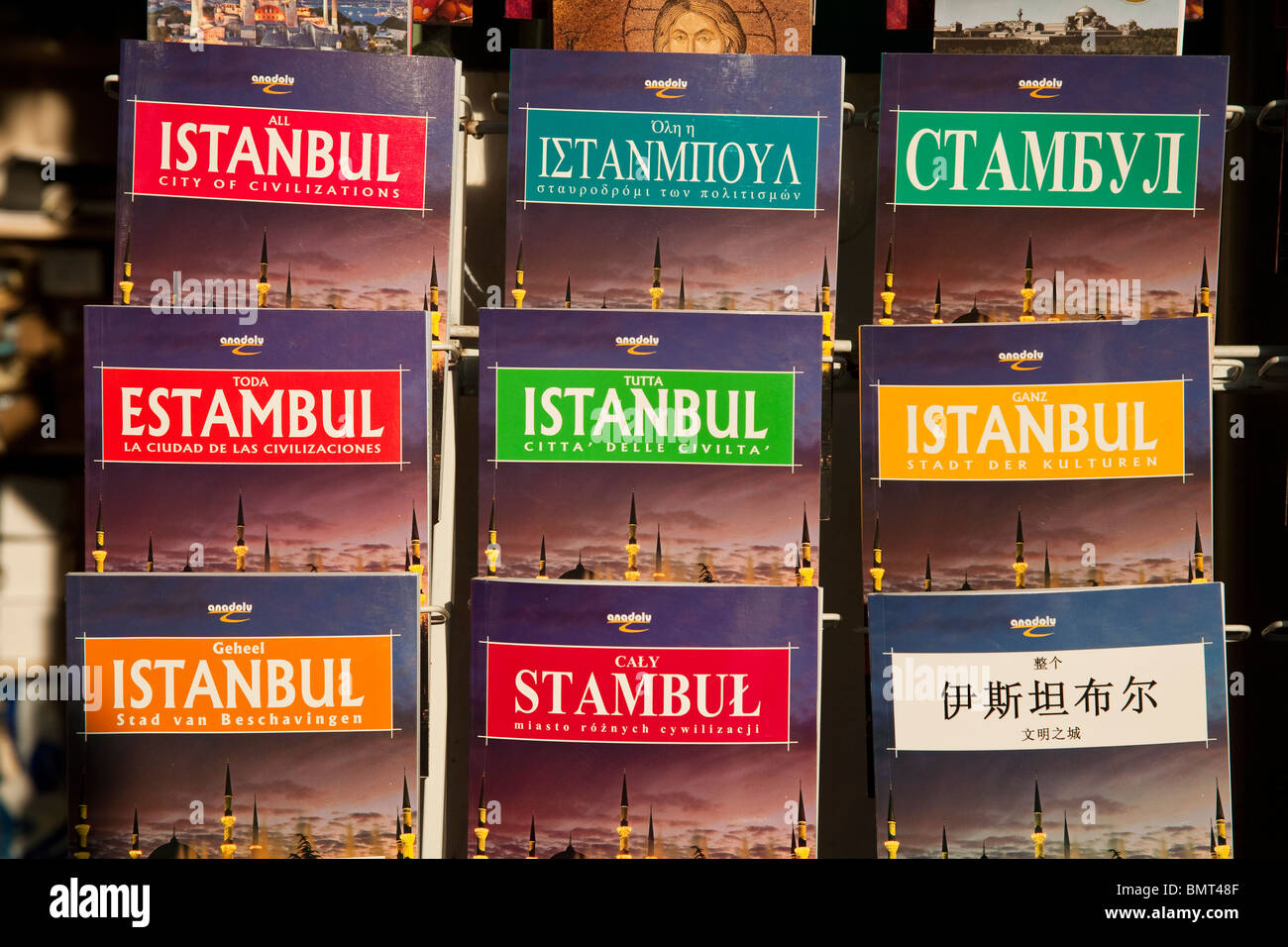 Istanbul travel guide books for sale outside a shop, Istanbul, Turkey ...
