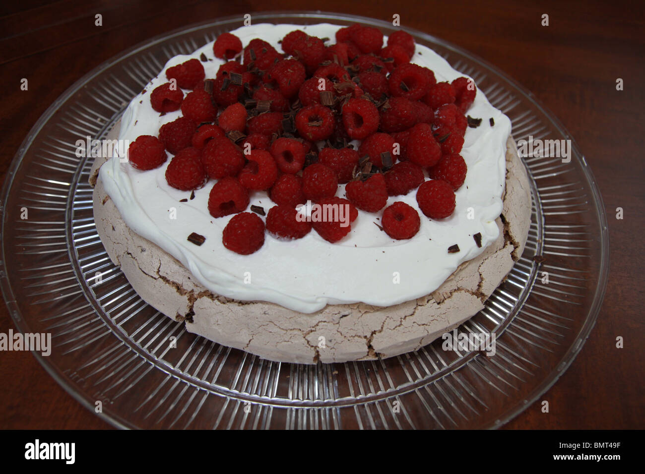 A chocolate raspberry pavlova Stock Photo - Alamy