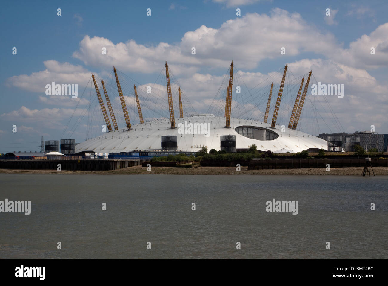 The O2 Arena (Millennium Dome) overlooking the River Thames Stock Photo ...