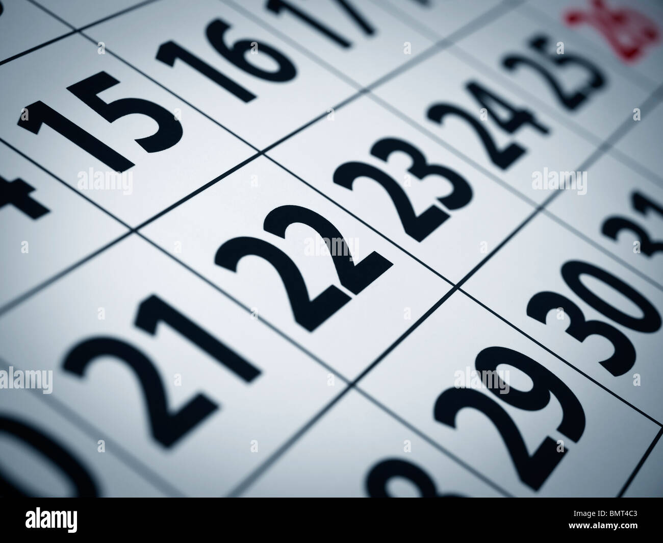 Close up of numbers on a calendar page Stock Photo - Alamy