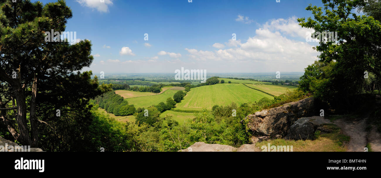 Panorama of Cheshire Plains from near Rawhead Farm on the Sandstone ...