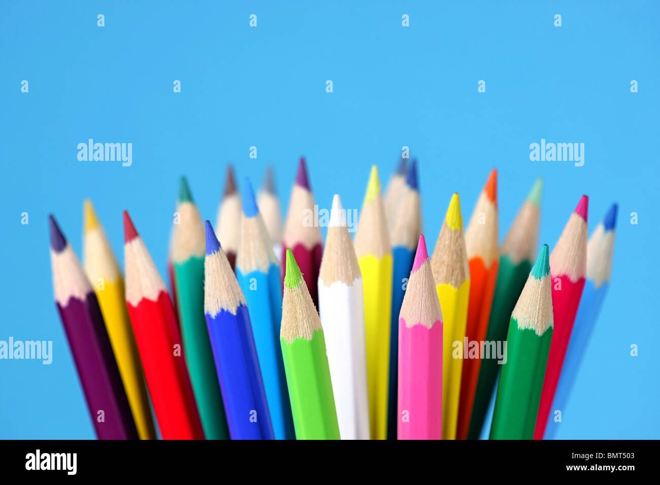 Macro detail of a set of colored pencils Stock Photo - Alamy