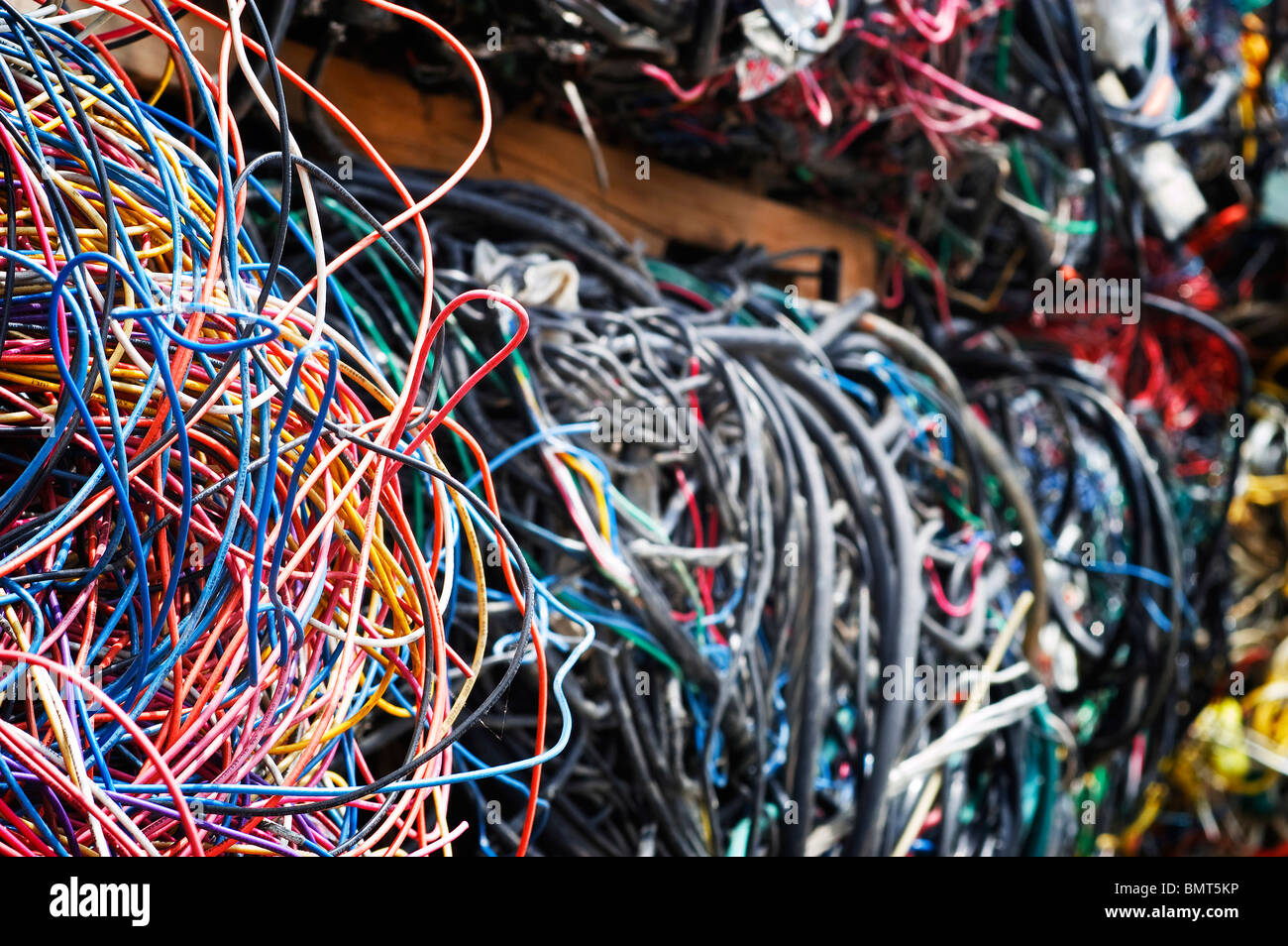 Colorful scrap wire, baled and ready for transport and recycling Stock ...