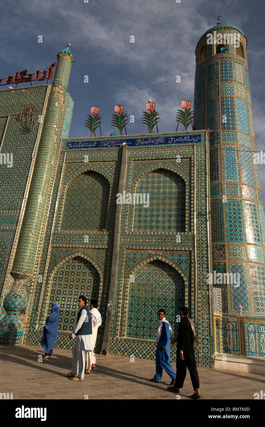 Balkh province Afghanistan. Mazar. Blue mosque, shrine to Hazrat Ali ...