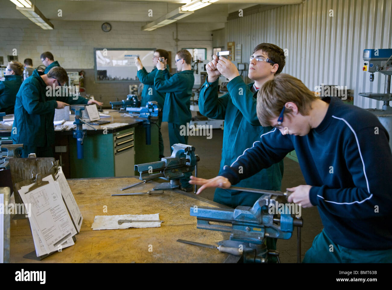 Apprentices in a training workshop, Muelheim an der Ruhr, Germany Stock ...