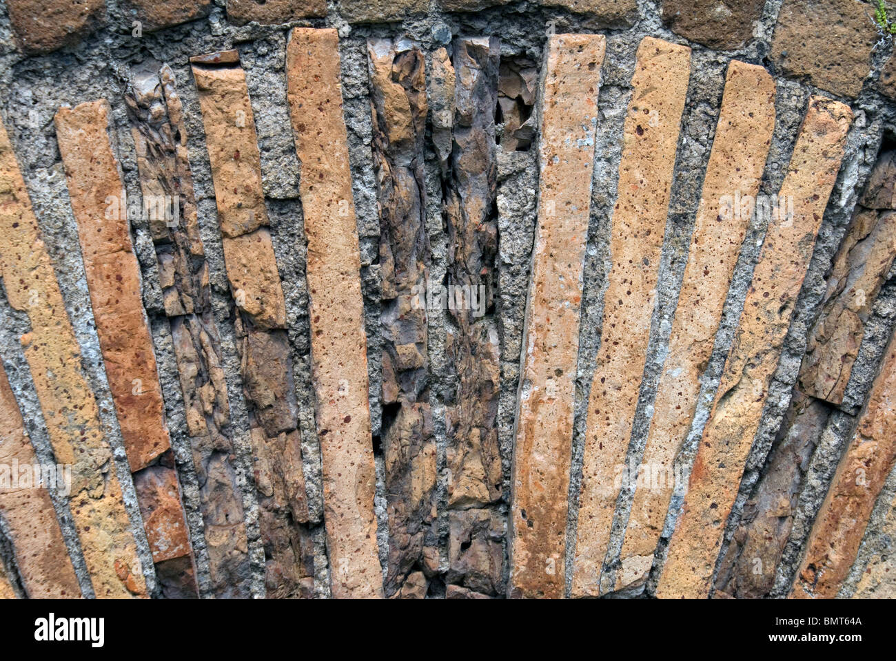 Brick patterns in Roman walls at Ostia Antica, near Rome, Italy Stock ...