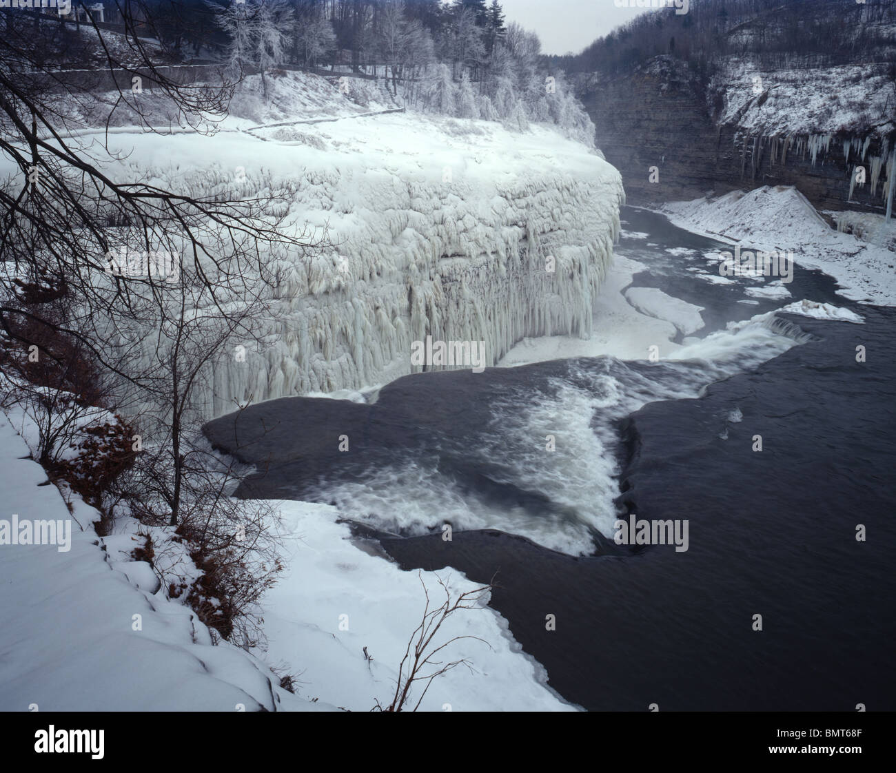 Frozen Waterfall In New York