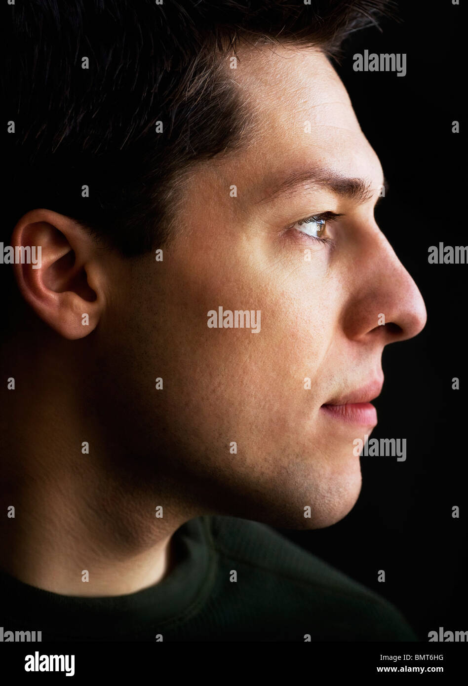 Profile Of A Young Man Stock Photo - Alamy