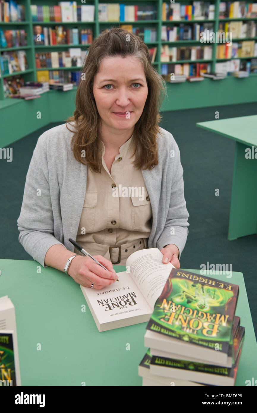 Children's author FE Higgins pictured book signing at Hay Festival 2010 ...