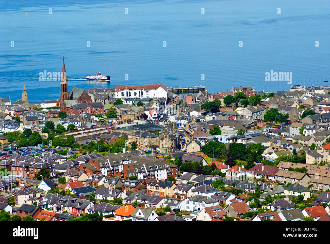 The Seaside Town of Largs, Ayrshire, Scotland, seen from Castle Hill ...