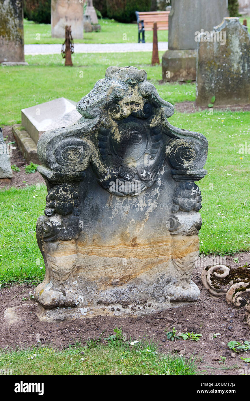 Tombstone at Dirleton Kirk Stock Photo - Alamy