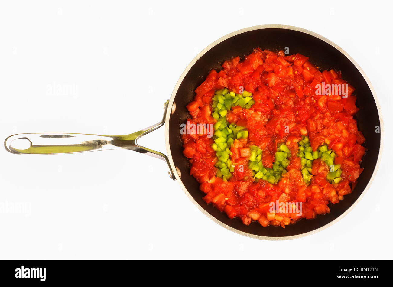 Food In The Frying Pan Spelling 'fun' Stock Photo - Alamy