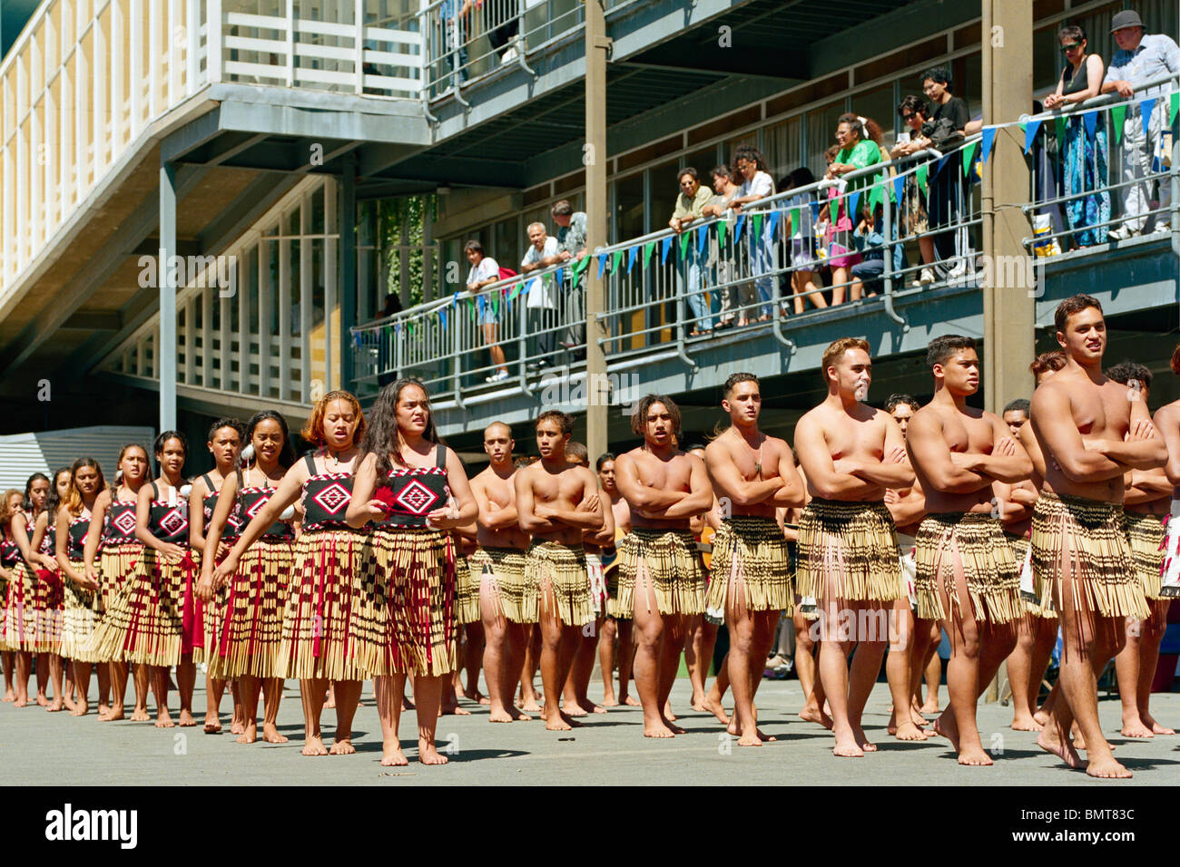 Performance by Maori highschool students Upper Hutt New Zealand Stock ...