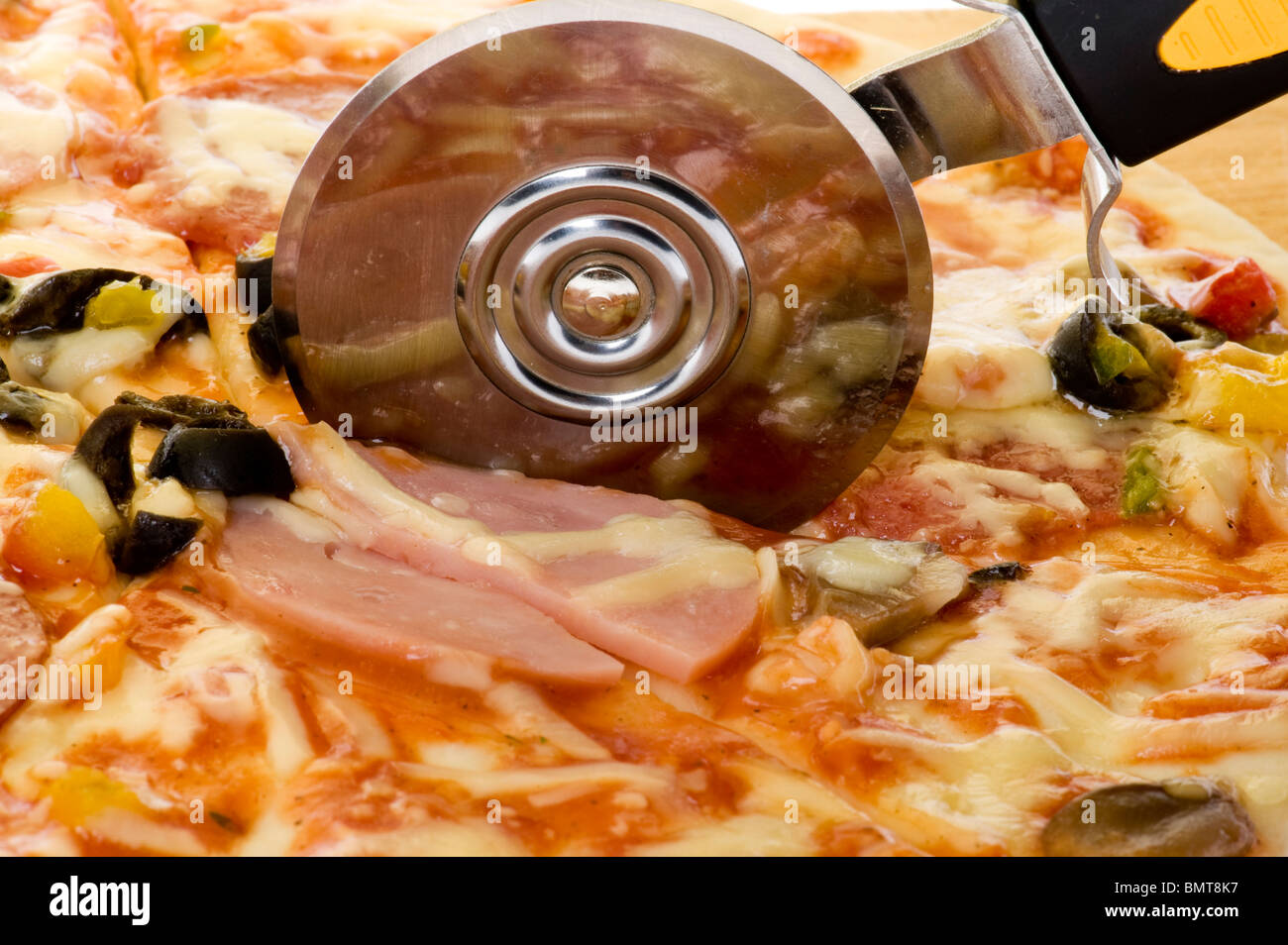 object on white - food pizza close up Stock Photo - Alamy