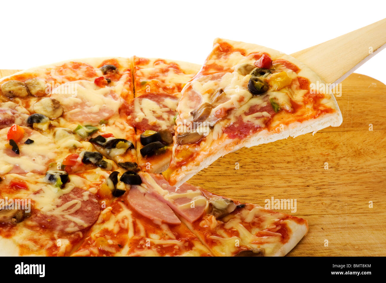 object on white - food pizza close up Stock Photo - Alamy