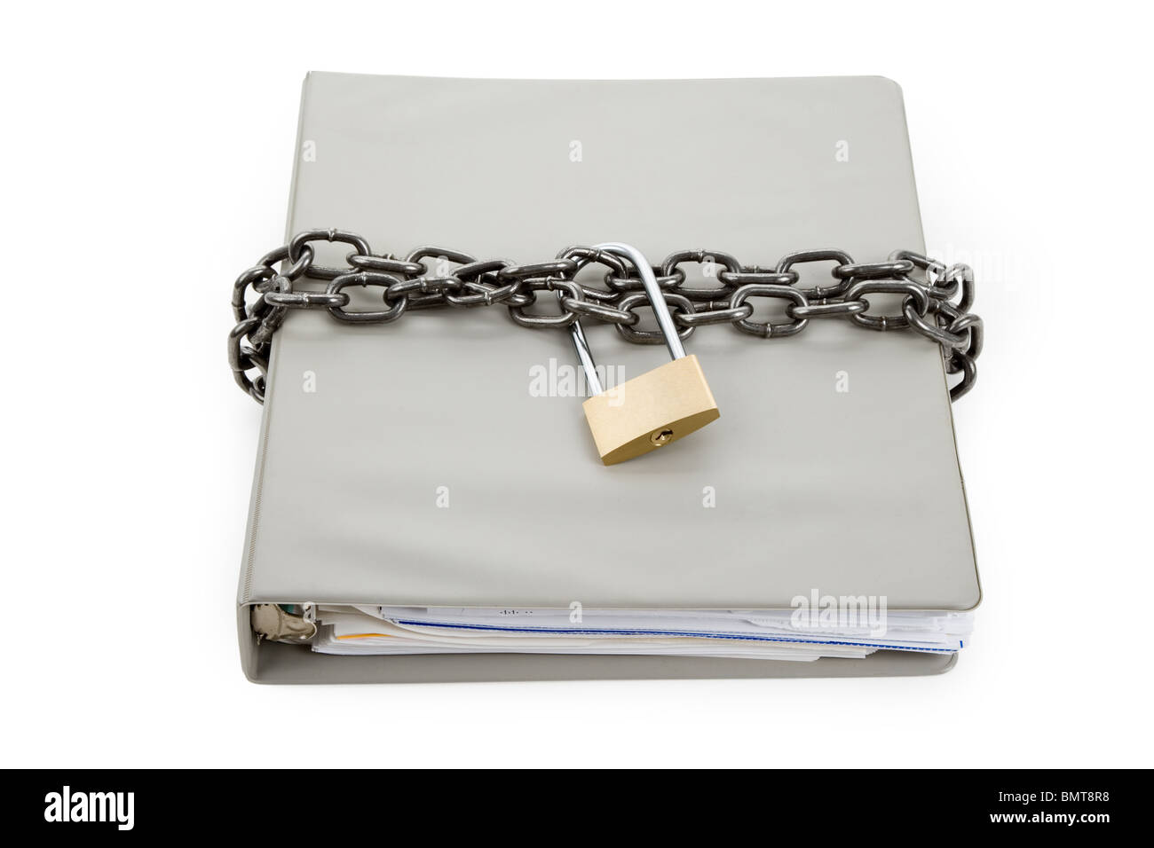 Lock and file folder, concept of Confidential Document Stock Photo - Alamy