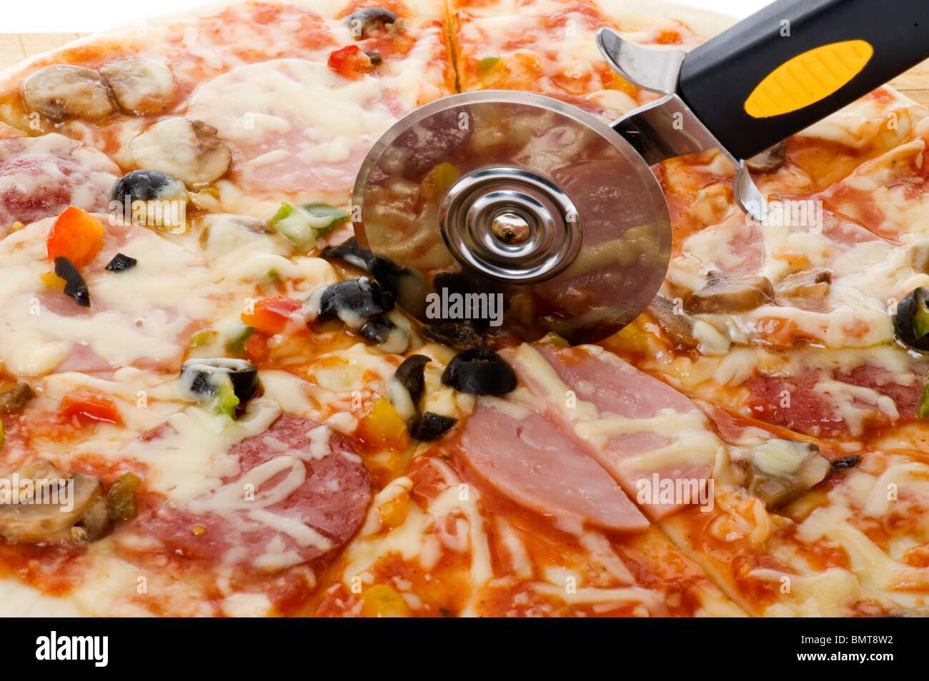 object on white - food pizza close up Stock Photo - Alamy