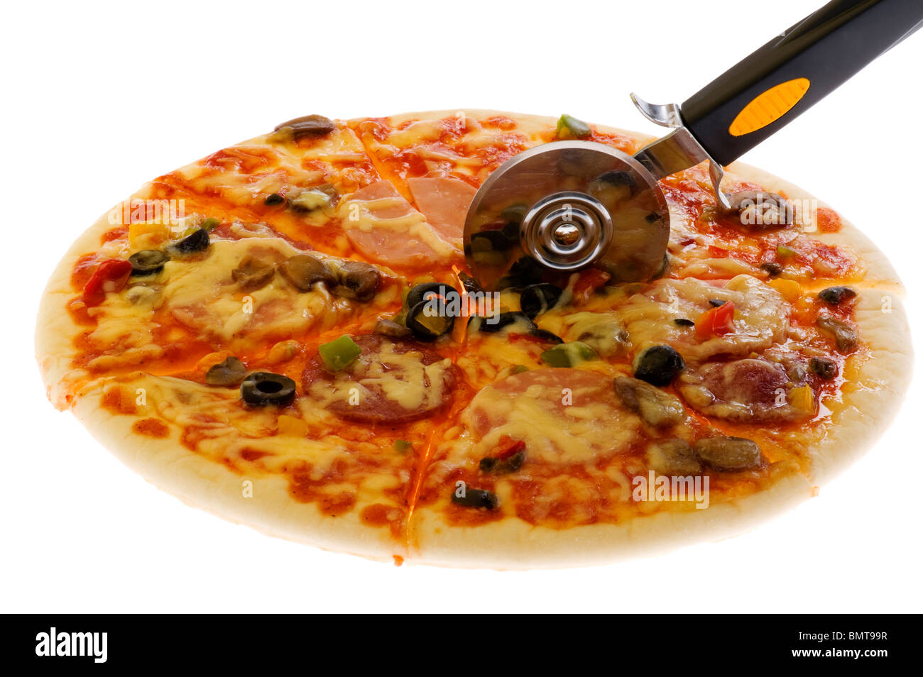 Pizza ham fast food Cut Out Stock Images & Pictures - Alamy