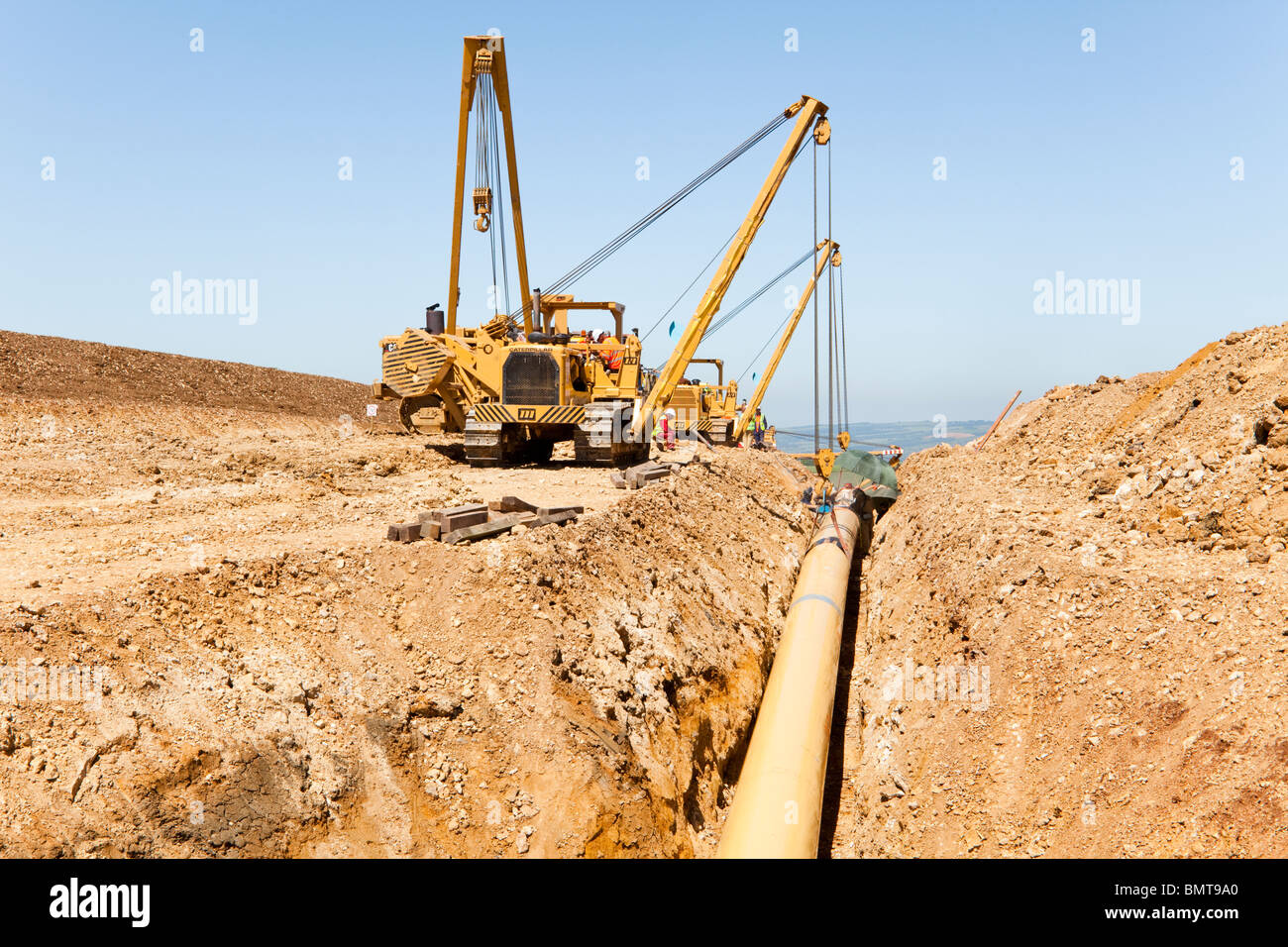 National Grid natural gas pipeline being laid, seen here crossing the ...