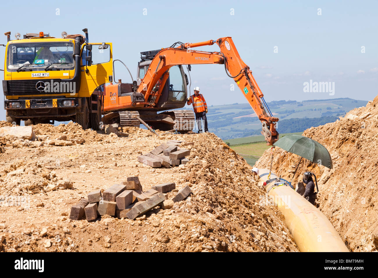 National Grid natural gas pipeline being laid, seen here crossing the ...