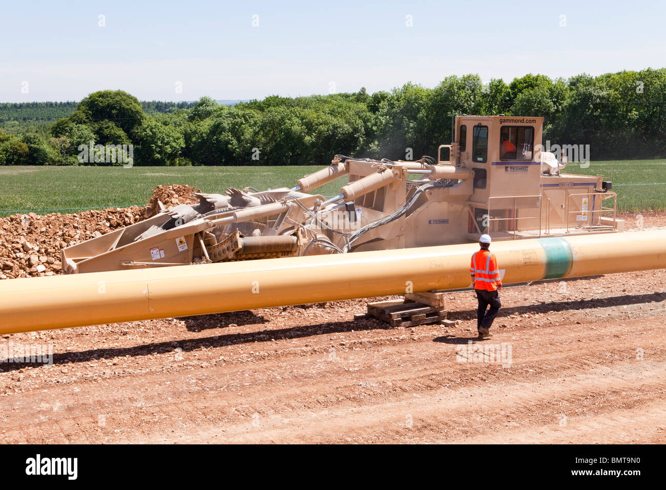 National Grid natural gas pipeline being laid, seen here crossing the ...