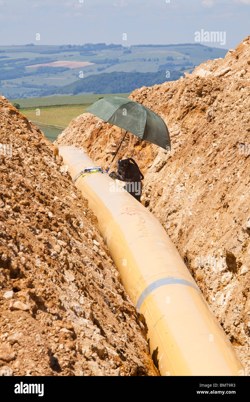 National Grid natural gas pipeline being laid, seen here crossing the ...