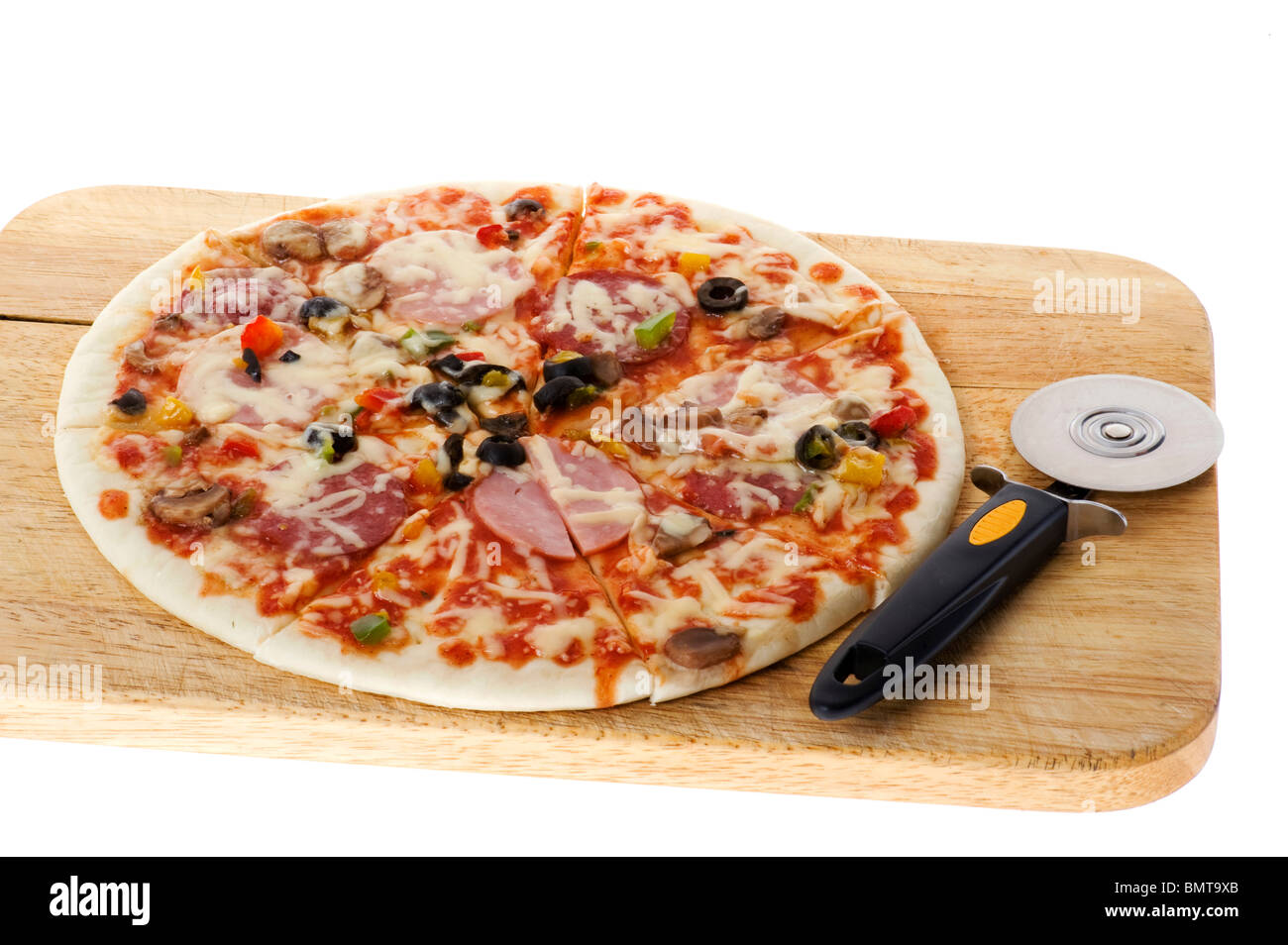 object on white - food pizza close up Stock Photo - Alamy