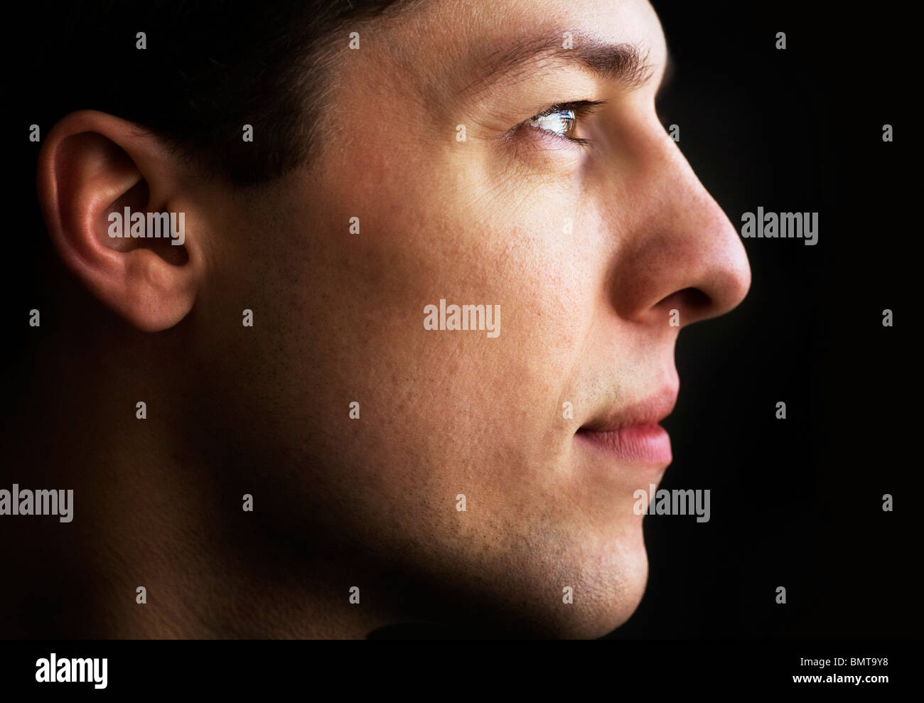 Profile Of A Young Man Stock Photo - Alamy