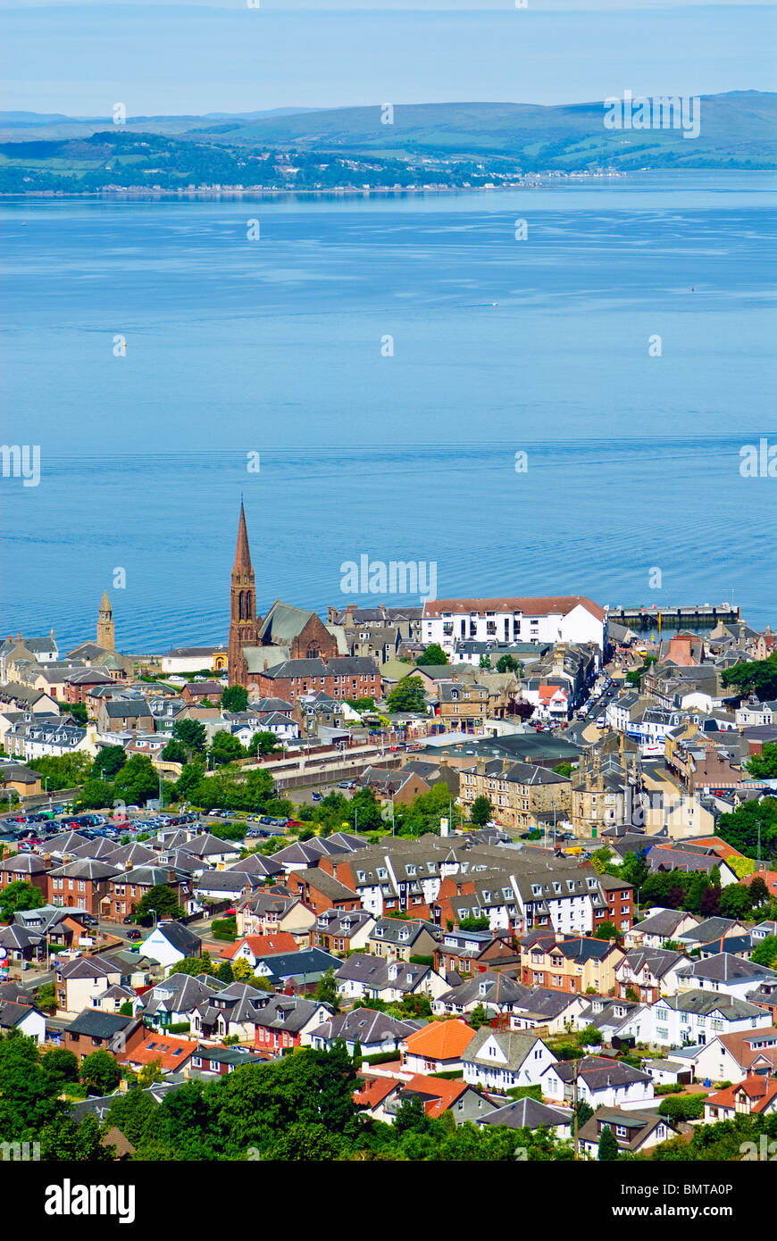 The Seaside Town of Largs, Ayrshire, Scotland, seen from Castle Hill ...