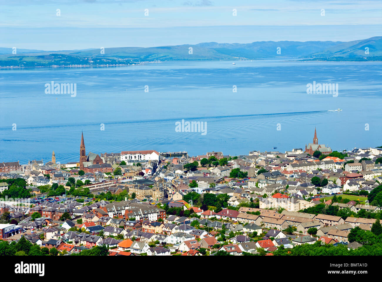 The Seaside Town of Largs, Ayrshire, Scotland, seen from Castle Hill ...