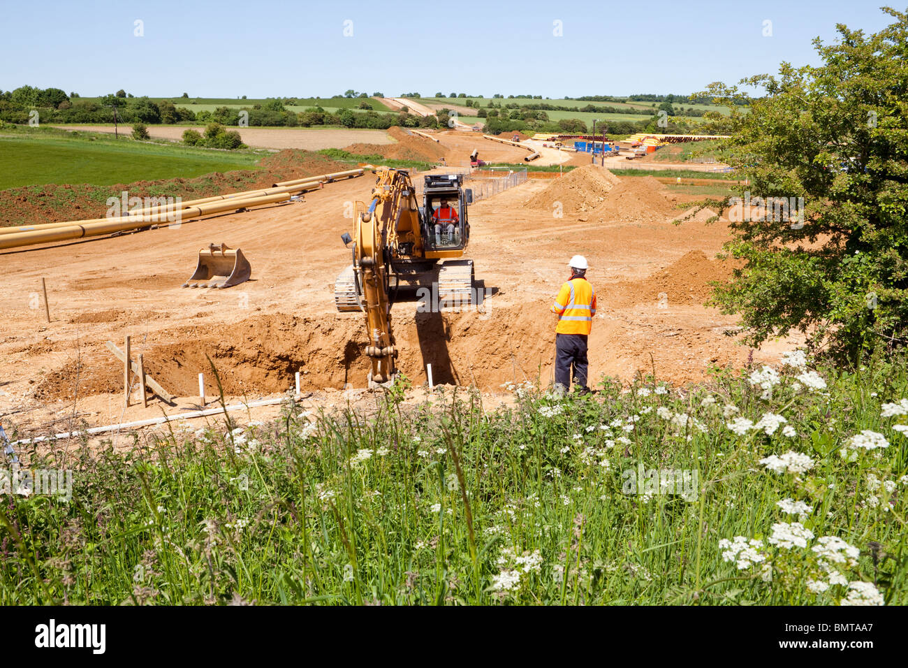 National Grid natural gas pipeline being laid, seen here crossing the ...