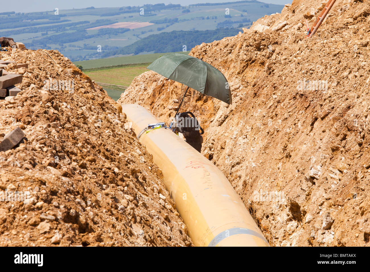 National Grid natural gas pipeline being laid, seen here crossing the ...