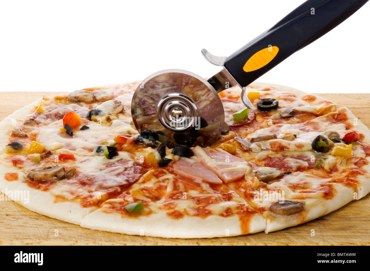 object on white - food pizza close up Stock Photo - Alamy