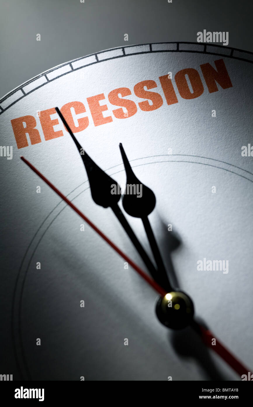 clock face, concept of Economic Recession Stock Photo - Alamy