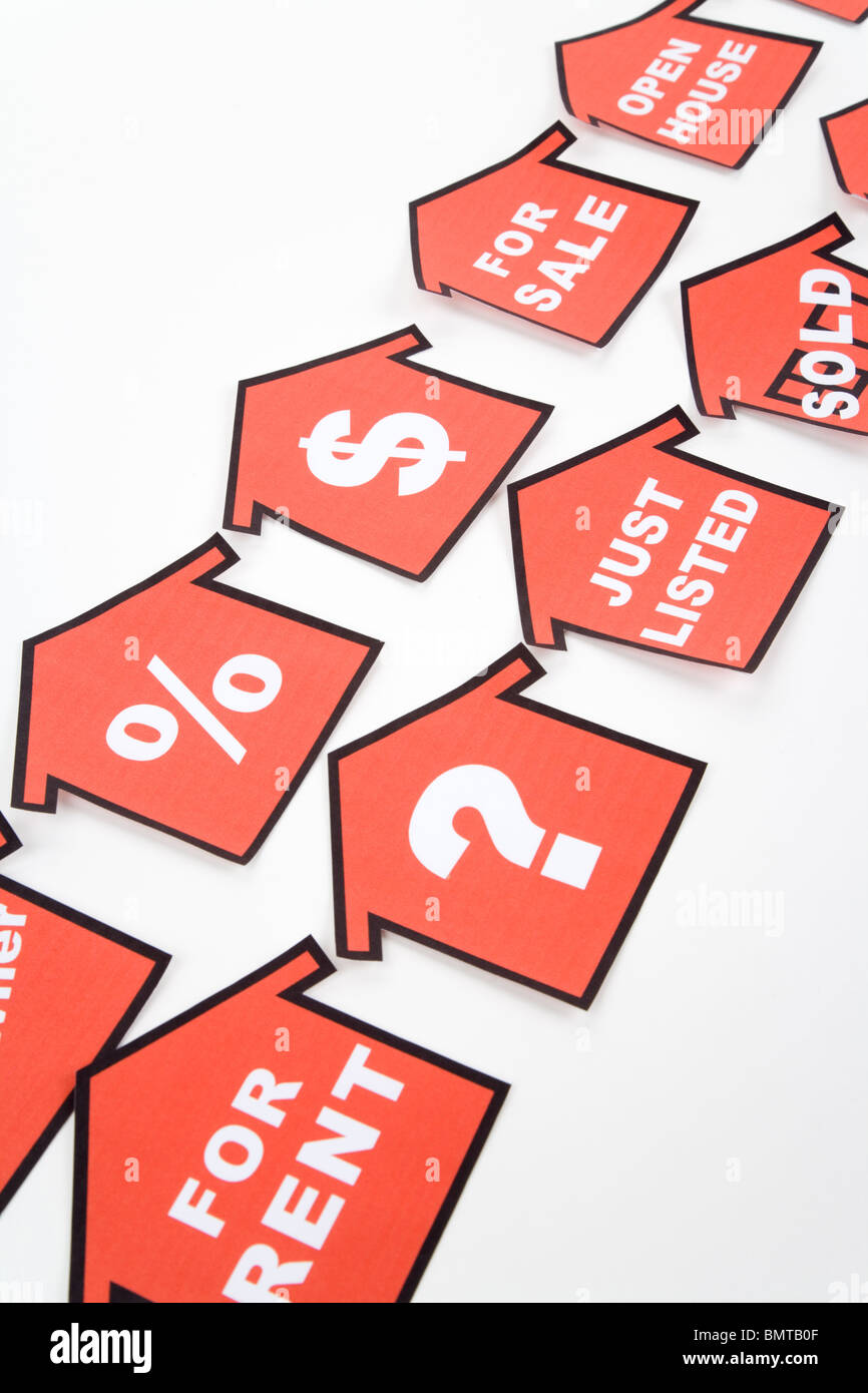 red home sign, Real Estate business Concept Stock Photo - Alamy