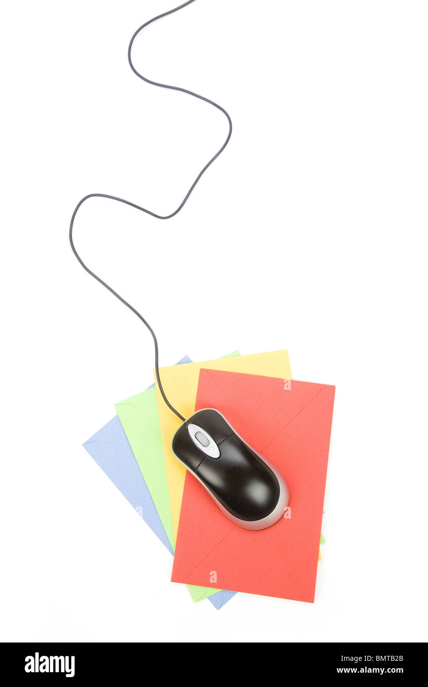 envelope and computer mouse, concept of email Stock Photo - Alamy